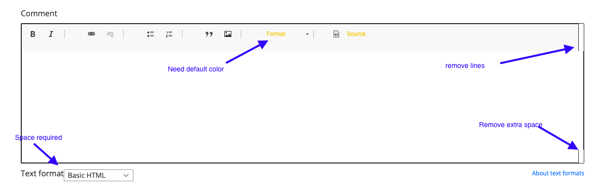 On Comment Section, Comment font and source color should be default ... On Comment Section, Comment font and source color should be default ...